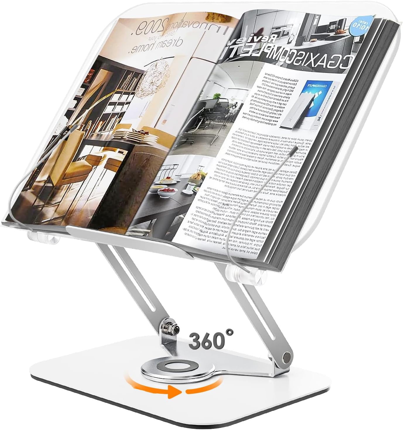 Bisofice Acrylic Adjustable Book Stand, 360Â° Rotatable Base, Elastic ...