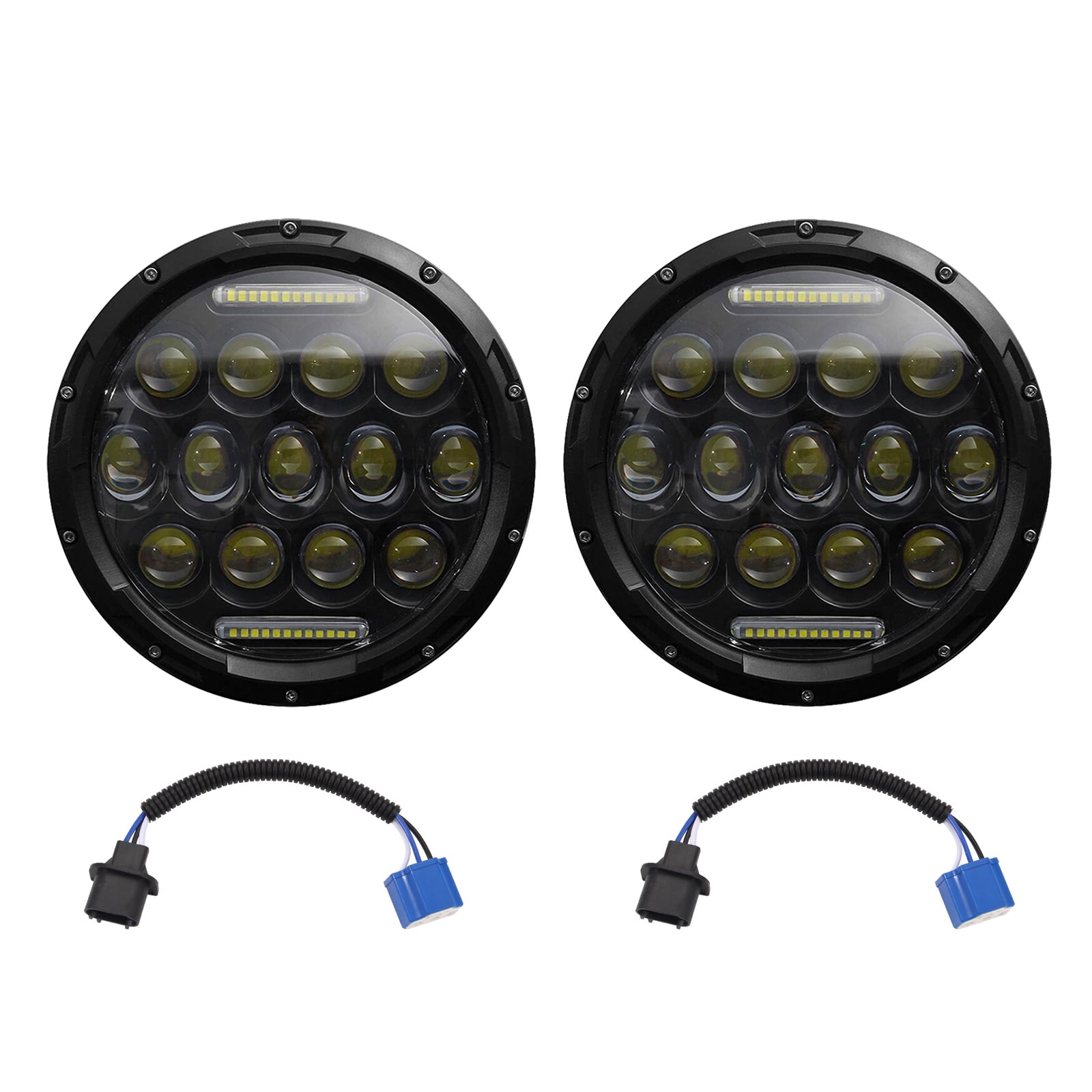 Bisofice Automobile headlights,Car Led Round Led 2pcs Car 6000k Ip67 ...