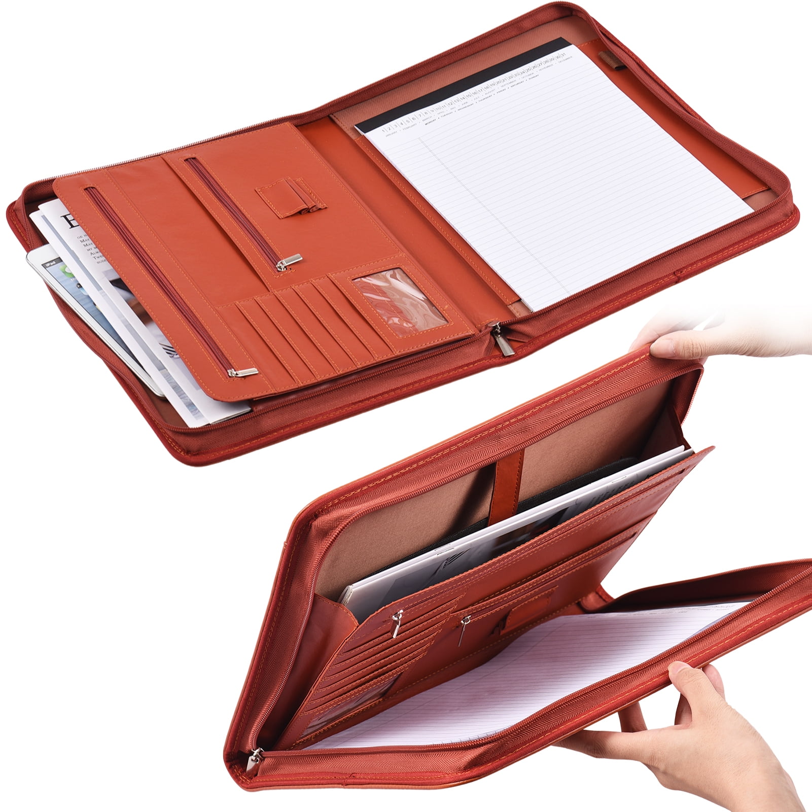Bisofice Folders,A4 Pu Leather Or Men Women Tablet Sleeve Or Document Planner Tablet Men Women ...