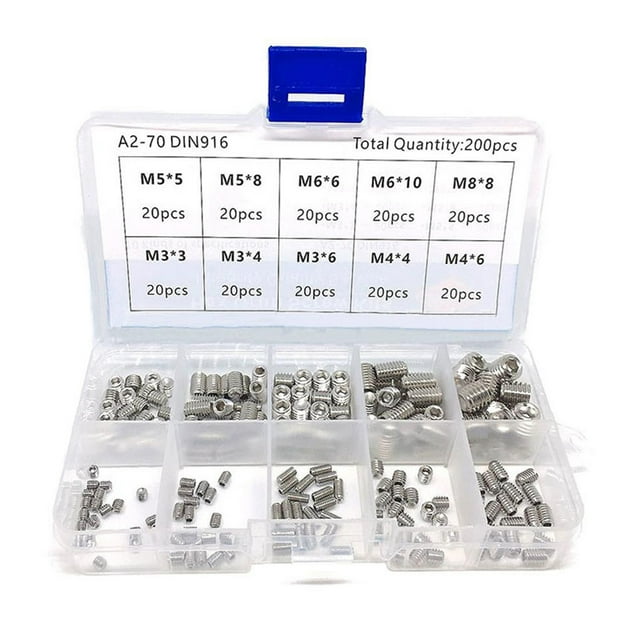 Bisofice Screws,Dsfen 200pcs 304 Stainless Steel Assortment In Box Kit ...