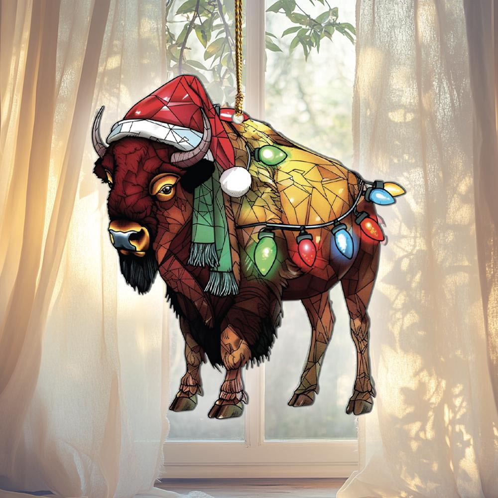Bison Acrylic Suncatcher Window Hanging, Bison Ornaments, Bison Decor ...