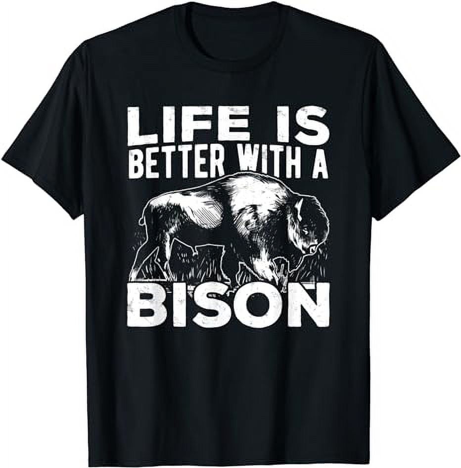 Bison American Buffalo Sayings Silhouette Yellowstone T-Shirt - Walmart.com