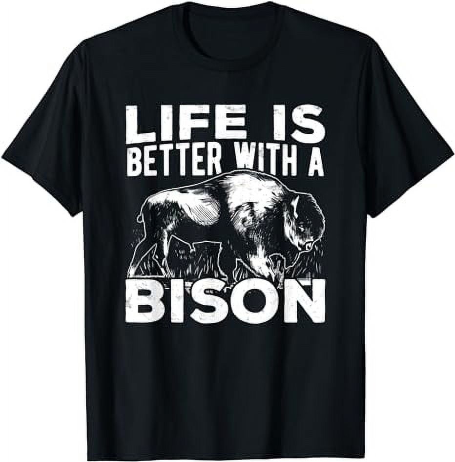 Bison American Buffalo Sayings Silhouette Yellowstone T-Shirt - Walmart.com