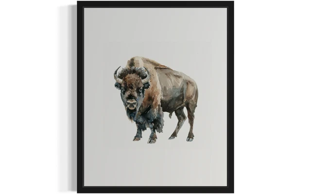 Bison Animal Watercolor Art Print Poster Wall Art Painting Phone Decal ...
