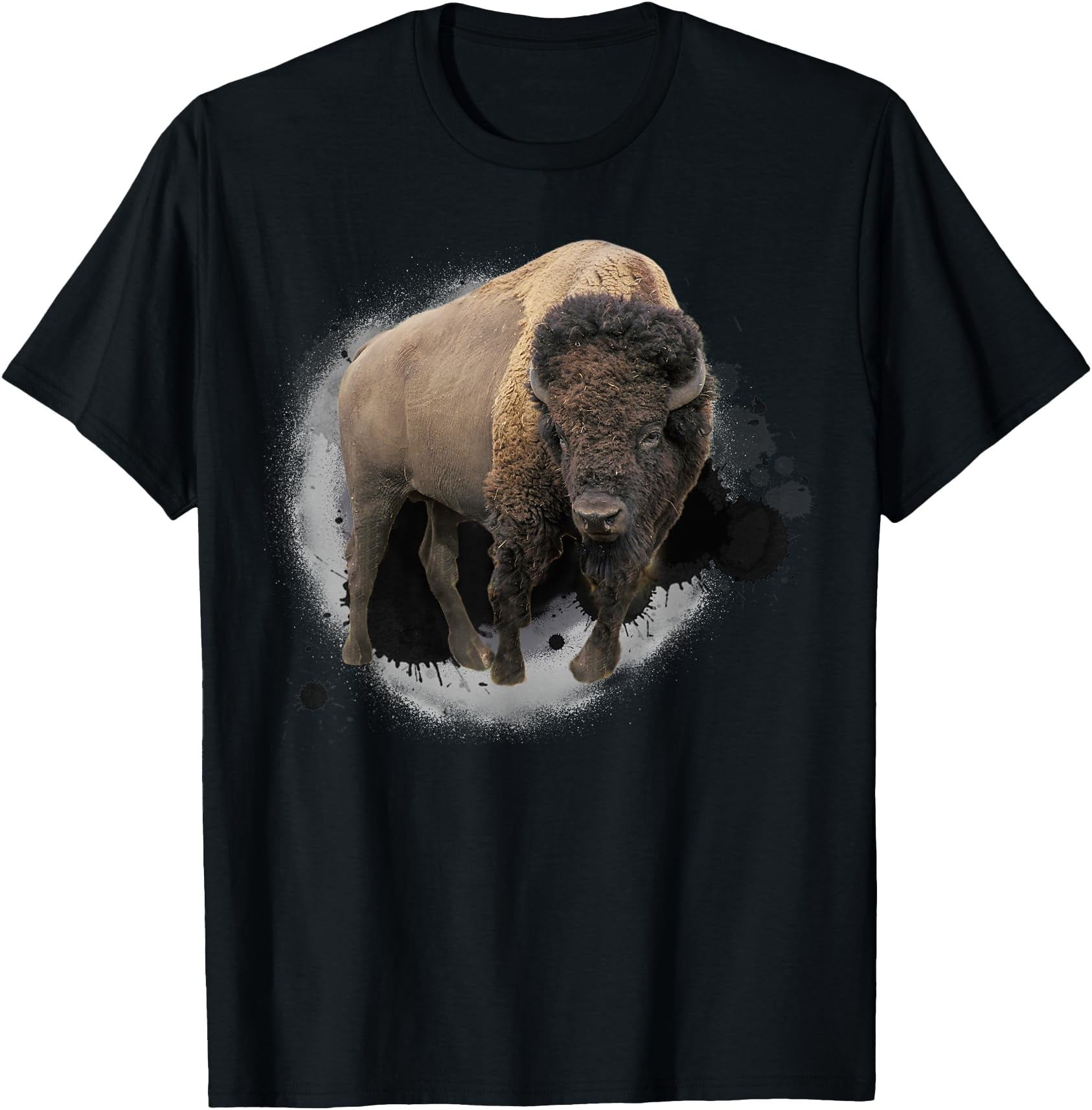 Bison Buffalo Beef Design Illustration Gift T-Shirt,Navy Blue Color ...