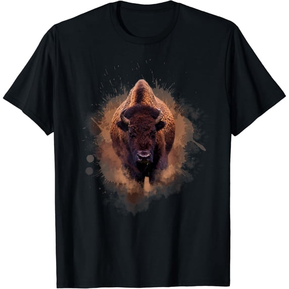 Bison Buffalo Cattle Design Illustration T Shirt - Walmart.com