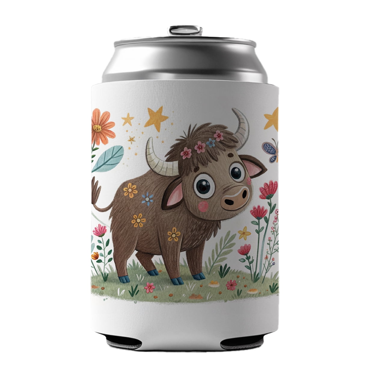 Bison Buffalo Children's Illustration Style Drink Beer Soda Insulated ...