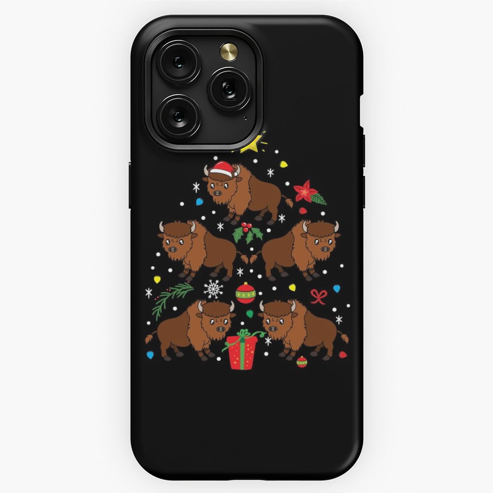 Bison Christmas Ornament Tree Holiday Art iPhone Case 17 11 12 13 14 15 ...