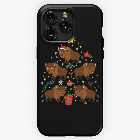 Bison Christmas Ornament Tree Holiday Art iPhone Case 17 11 12 13 14 15 ...