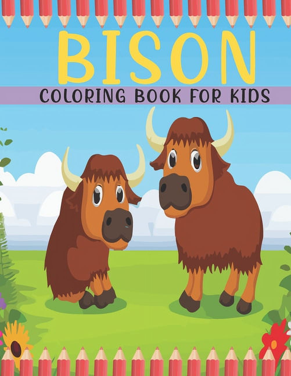 Bison Coloring Book For Kids: A Kids Coloring Book With Bison ...