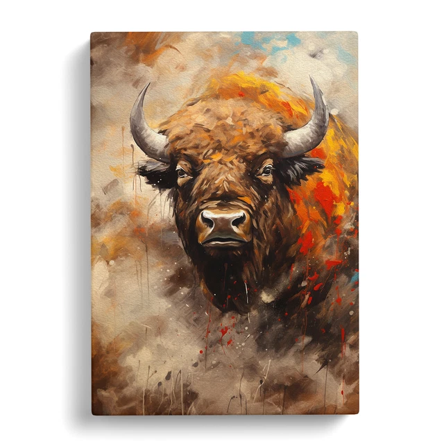 Bison Gestural Wall Art Print Decor Living Room Bedroom Art Home Decor ...