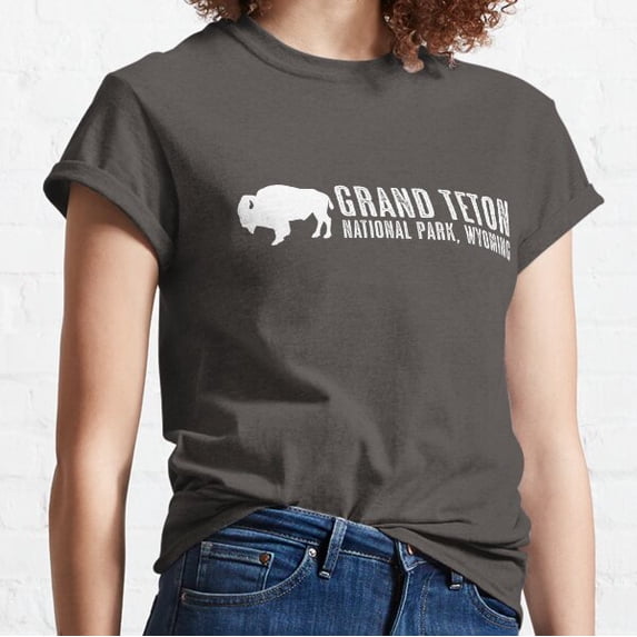 Bison: Grand Teton National Park Wyoming Classic T-shirt - Walmart.com