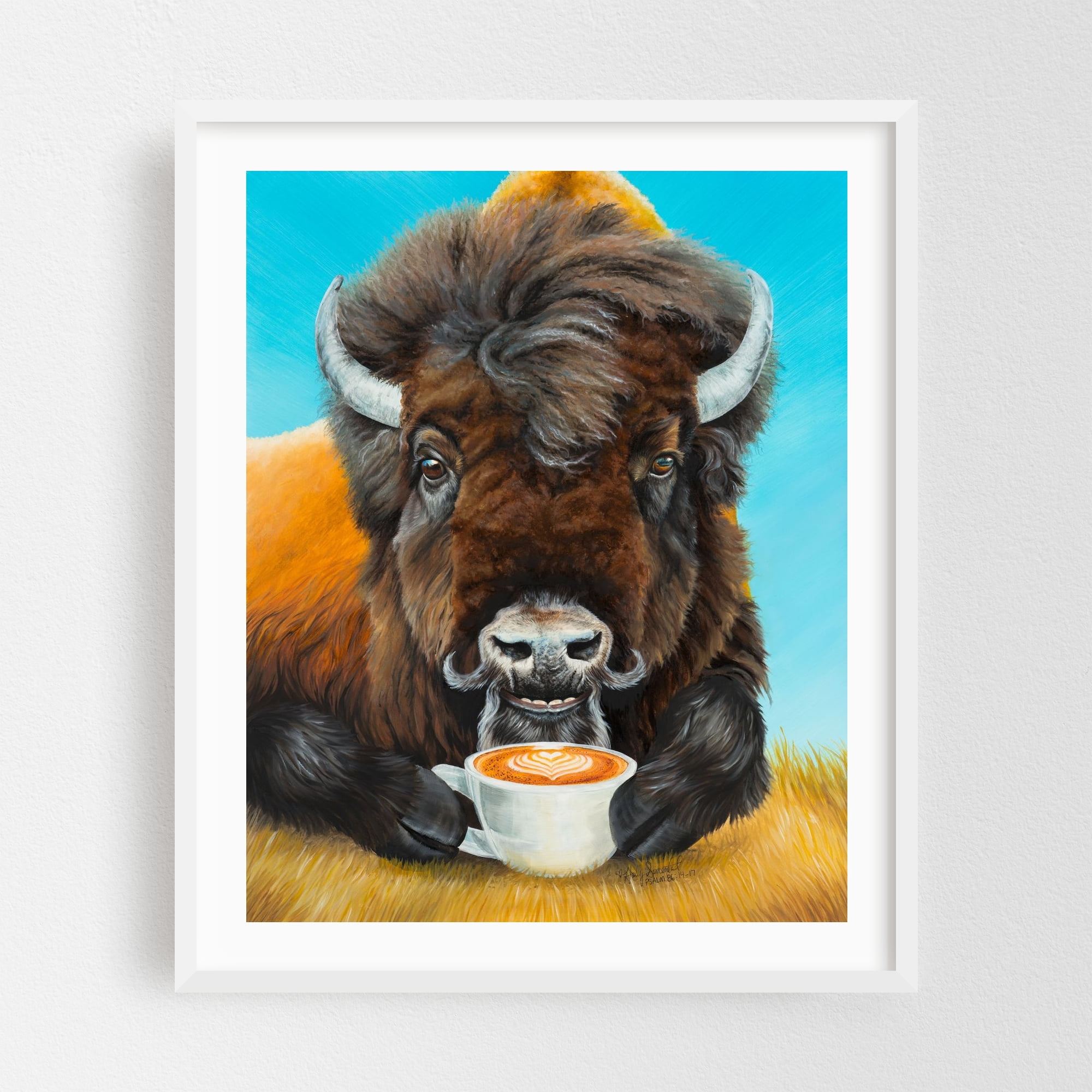 Bison Latte - Montana Painting Humor Surrealism Modern Art Fantasy ...