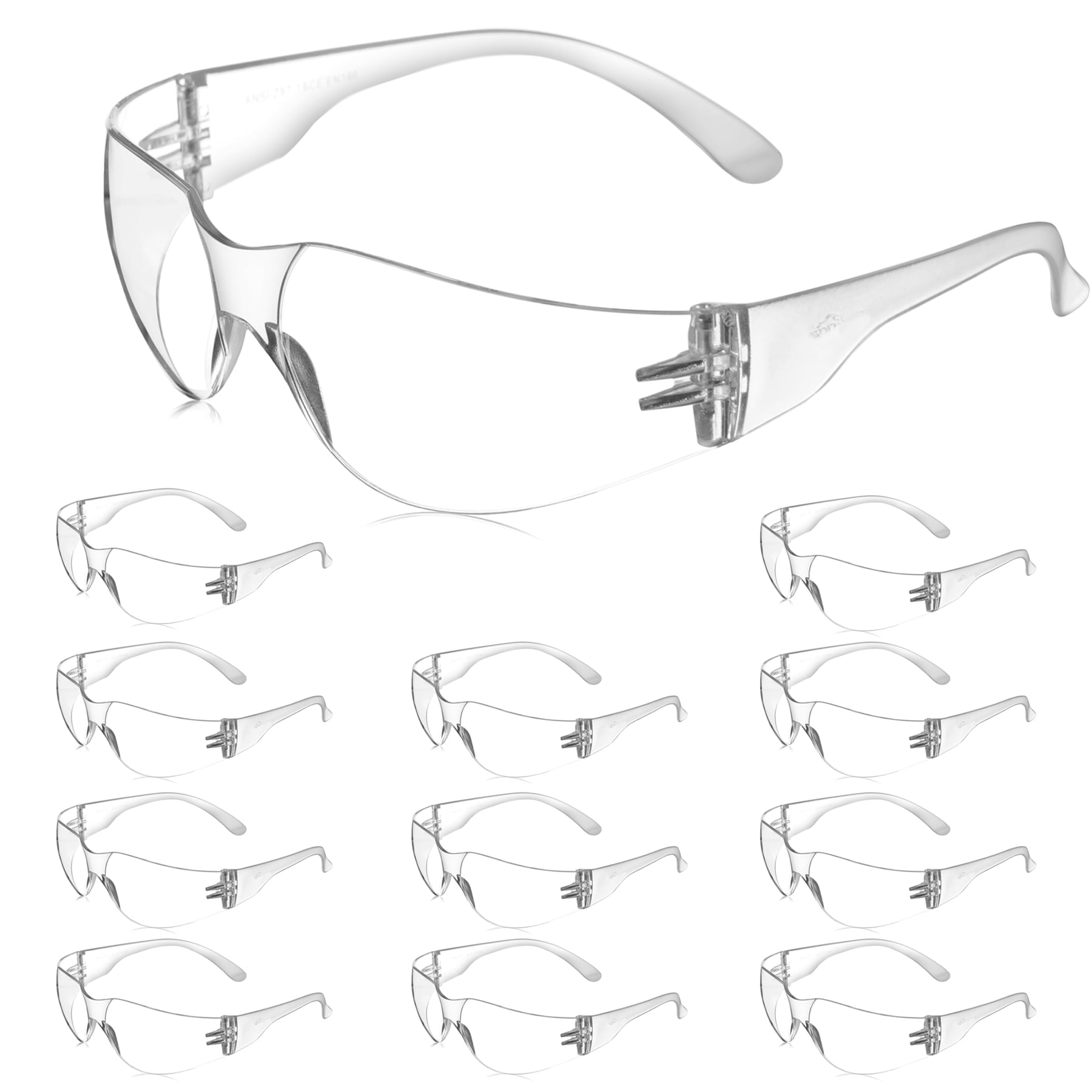 Bison Life Clear Safety Glasses Pack Of 12 Ansi Z87 1 Impact