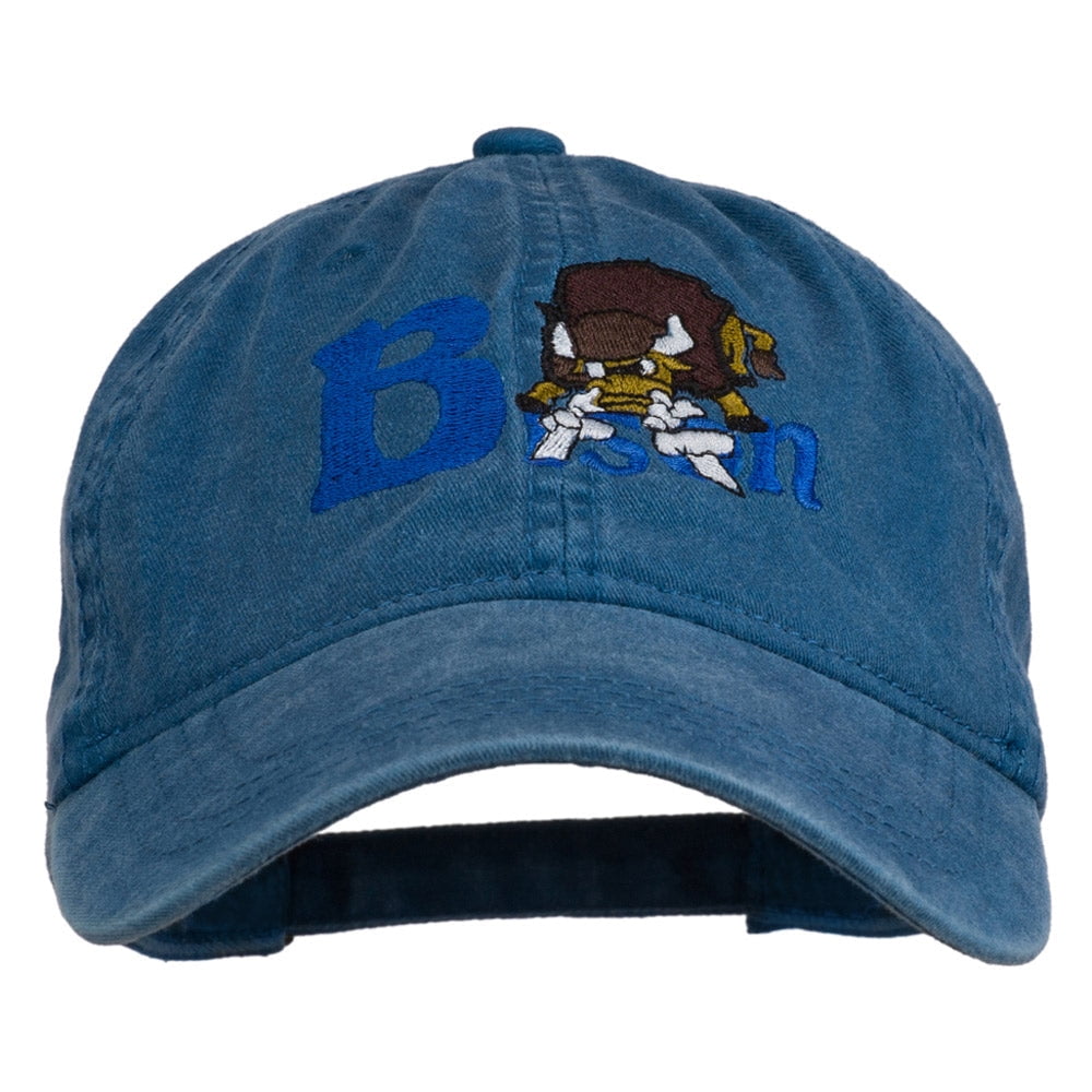 Bison Mascots Embroidered Washed Cap - Navy OSFM - Walmart.com