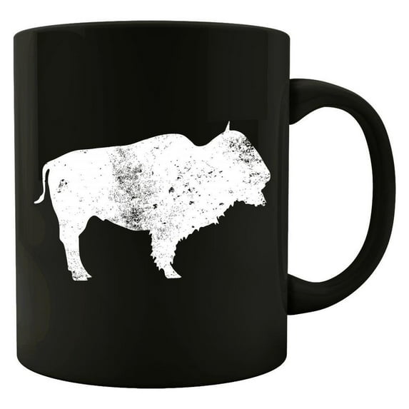 Bison 11 oz Coffee Mug - Unique Buffalo Design White Ceramic Gift ...