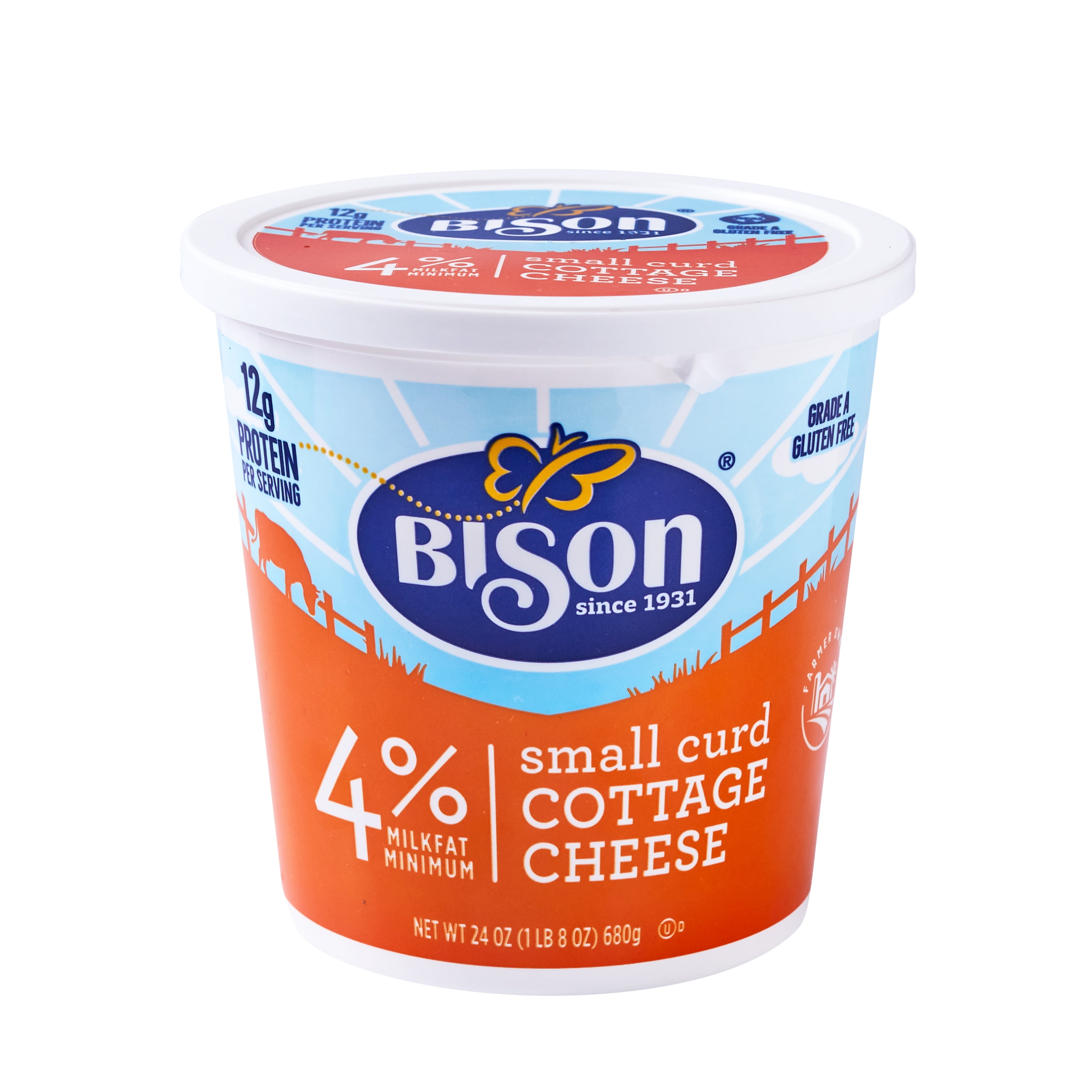 Bison Original Small Curd 4% Milkfat Cottage Cheese, 24 oz - Walmart.com