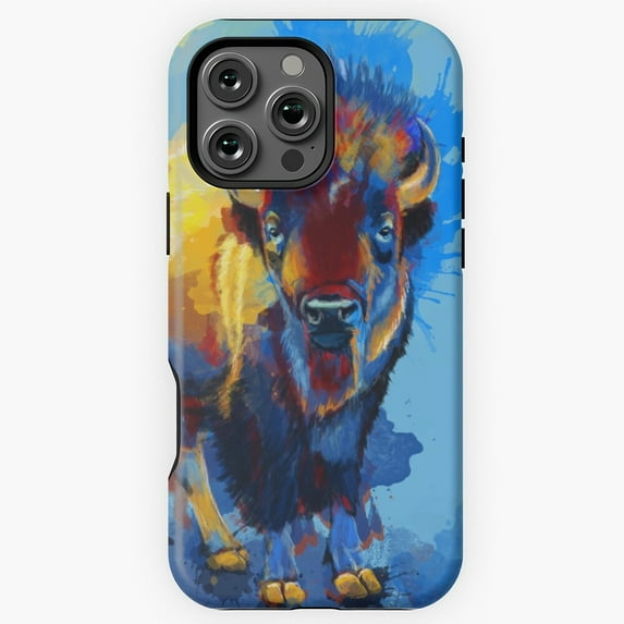 Bison Painting On The Plain Wildlife Art iPhone Case 11 12 13 14 15 16 ...