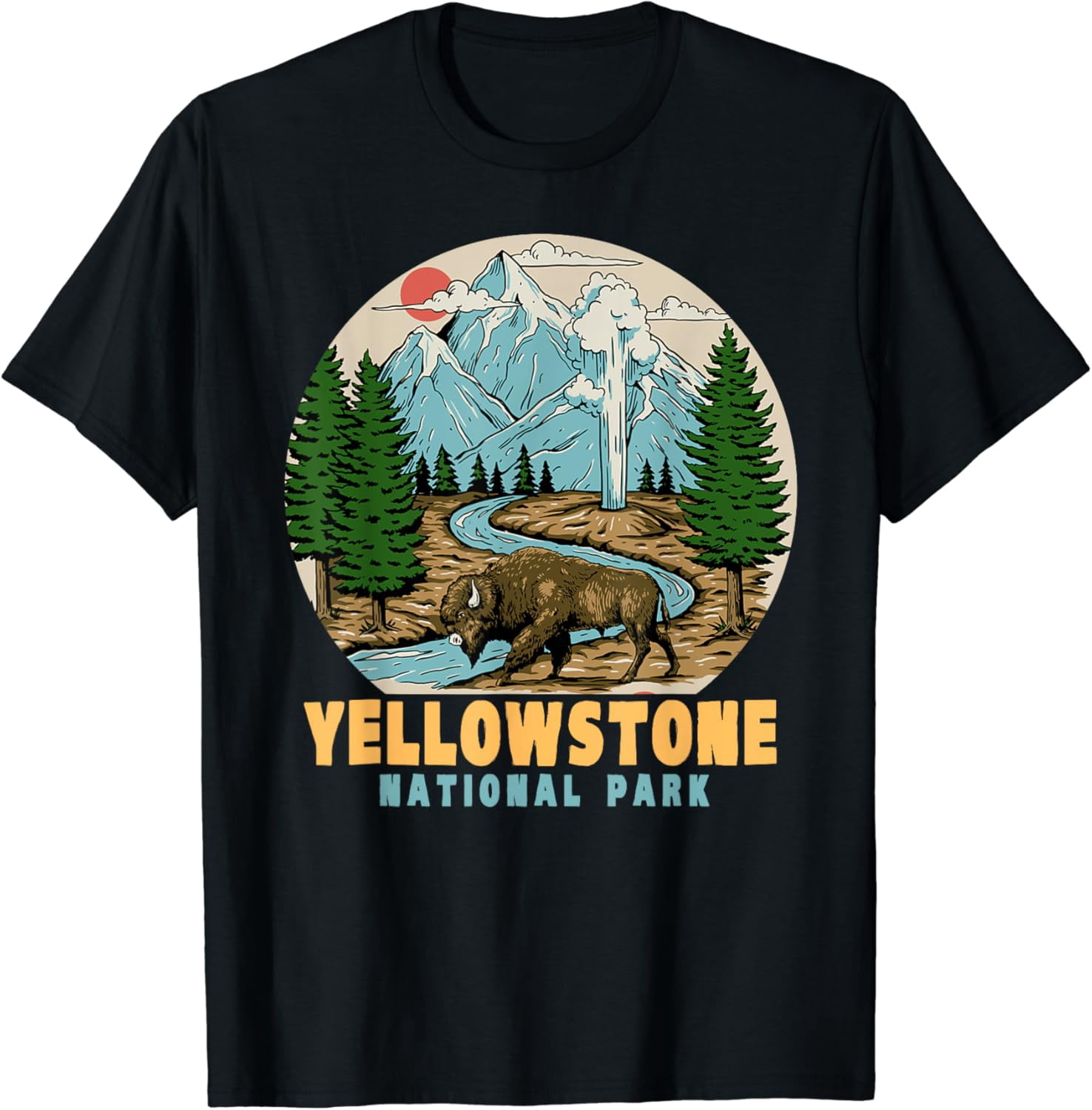 Bison Retro Hiking Camping Outdoor T Shirt - Walmart.com