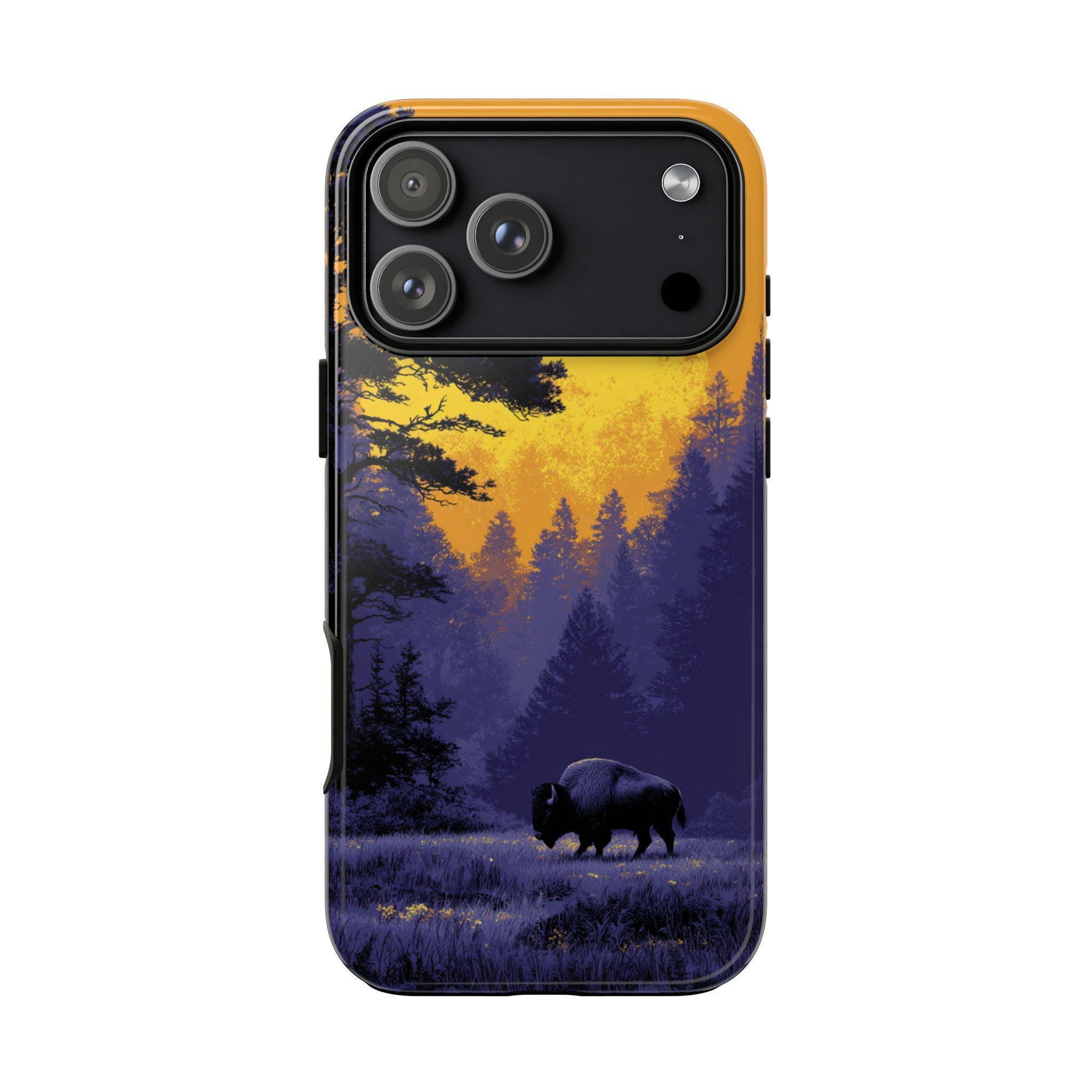 Bison Wilderness Purple Yellow Shades Vibrant Landscape Phone Case 17 ...