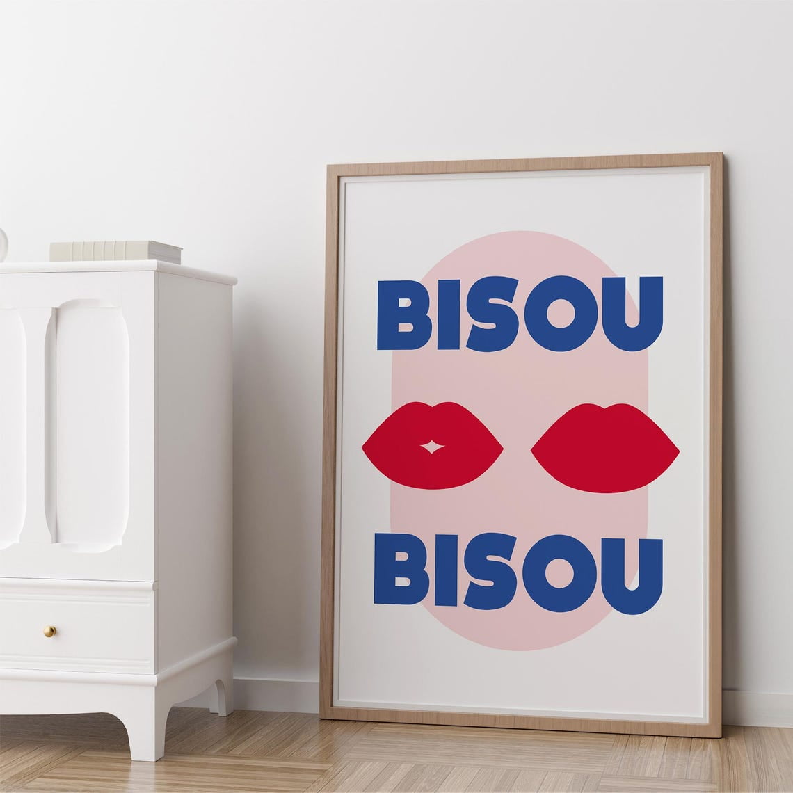 Bisou Bisou Lips Art Print, French Kisses Print, A1 A2 A3 A4 A5 Home ...