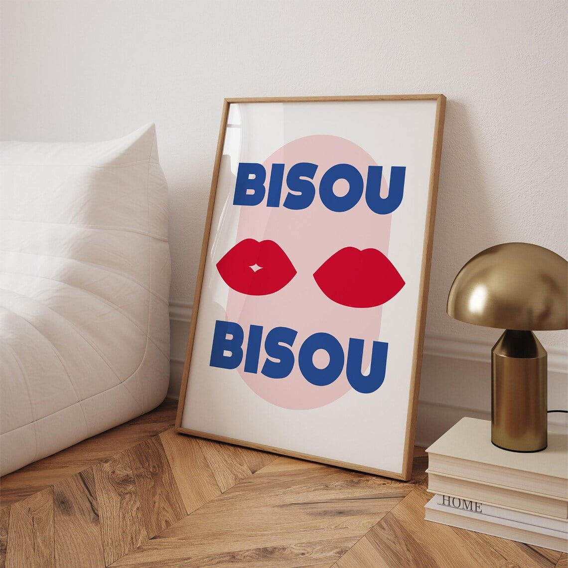 Bisou Bisou Lips Art Print, French Kisses Print Home Decor #837 ...