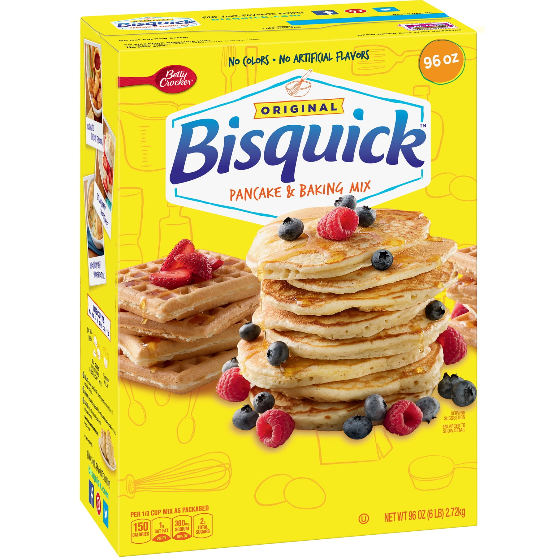 Betty Crocker Bisquick Complete Mix, Easy Pancake & Baking Mix, 96 oz ...