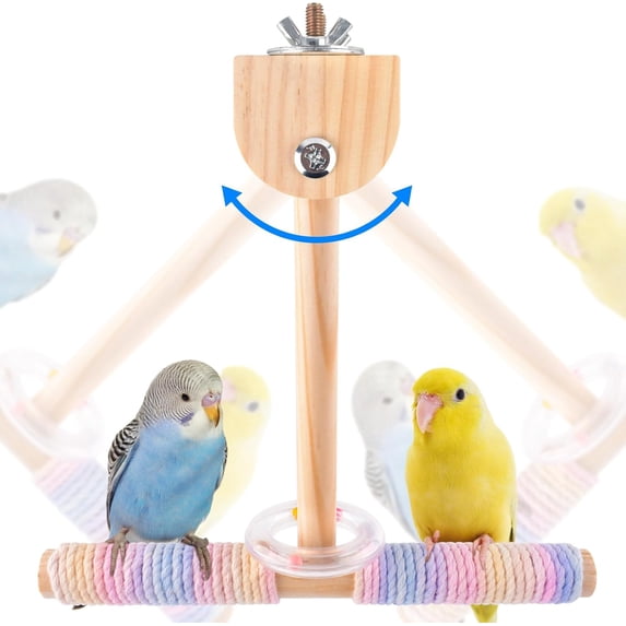 Bissap Bird Stand Perch Toy, Parakeet Wooden Exercise Shake Standing ...