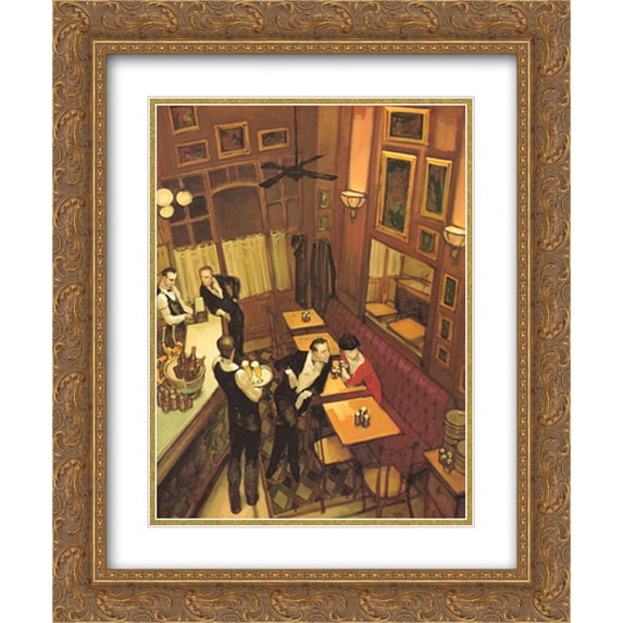 Bistro 2x Matted 15x18 Gold Ornate Framed Art Print by Jaurez Machado ...