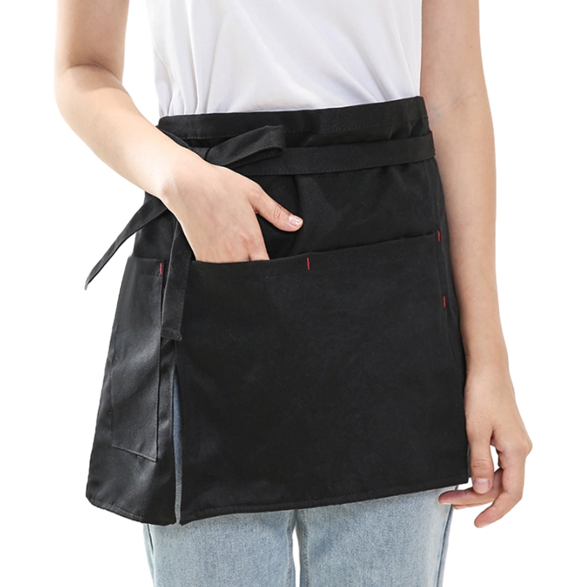 Bistro Cafe Apron - With 2 Large Pockets, Half Kitchen Apron Mid Length ...