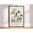 Bistro Chair Garden Table Minimalist Line Art Poster Unframed Paper ...