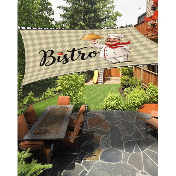 Bistro Cooker Sun Shade Sail 8'X10' Kitchen Tomato Plaid Black Border ...