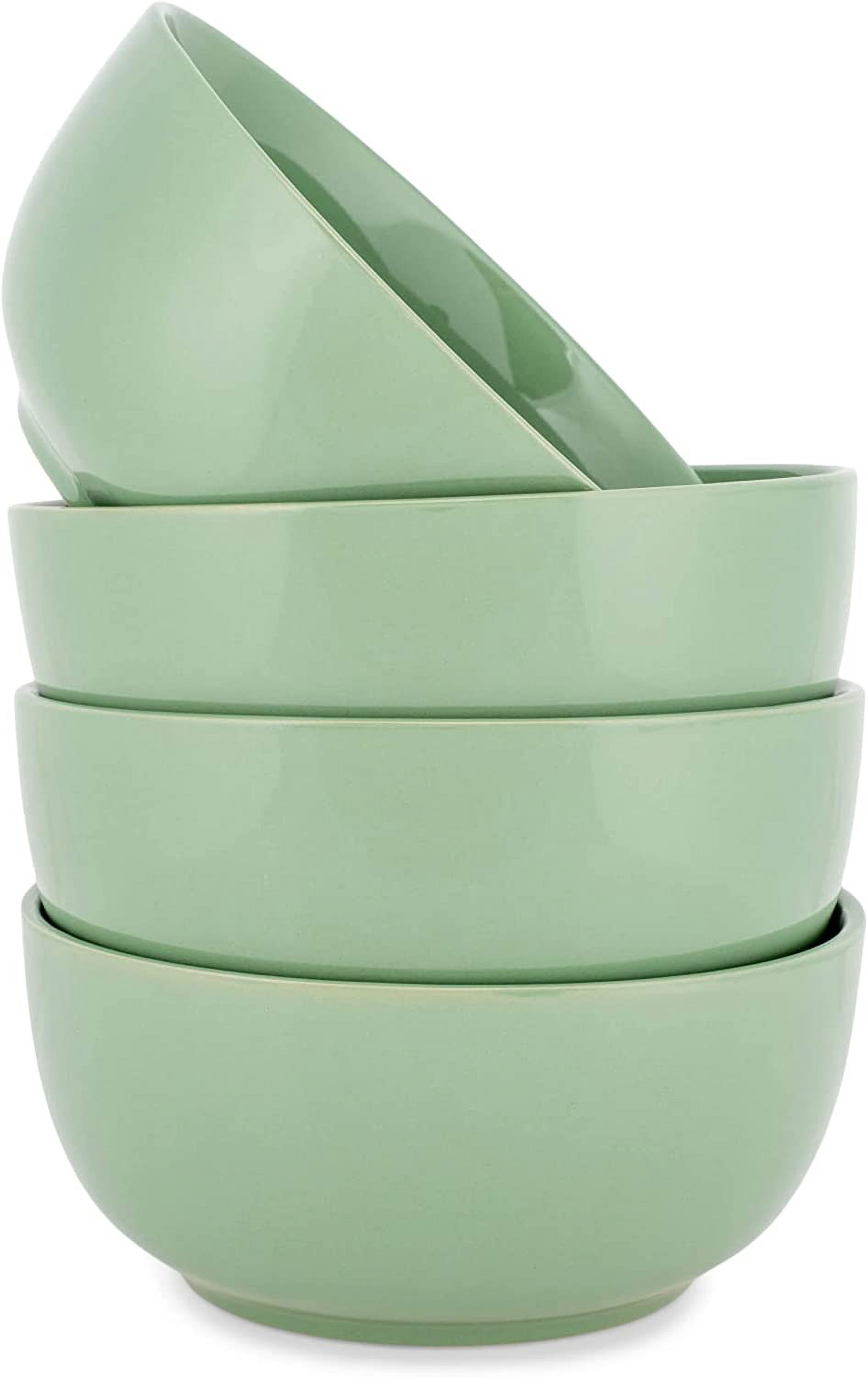Bistro Glossy Ceramic 6.5 inch Dinnerware Bowls Set of 4 - Perfect for ...