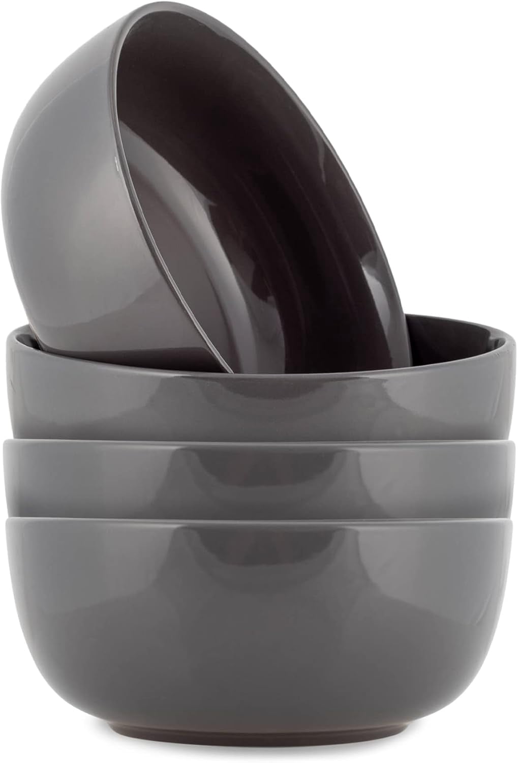 Bistro Glossy Ceramic 7 inch Dinnerware Bowls Set of 4 - Perfect for ...