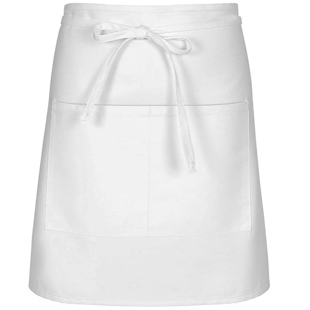 Bistro Half Aprons,Waterproof Short Server Apron,Pure White Neutral ...
