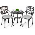 Bistro Set 3 Piece Outdoor All Weather Cast Aluminum Patio Bistro Set ...