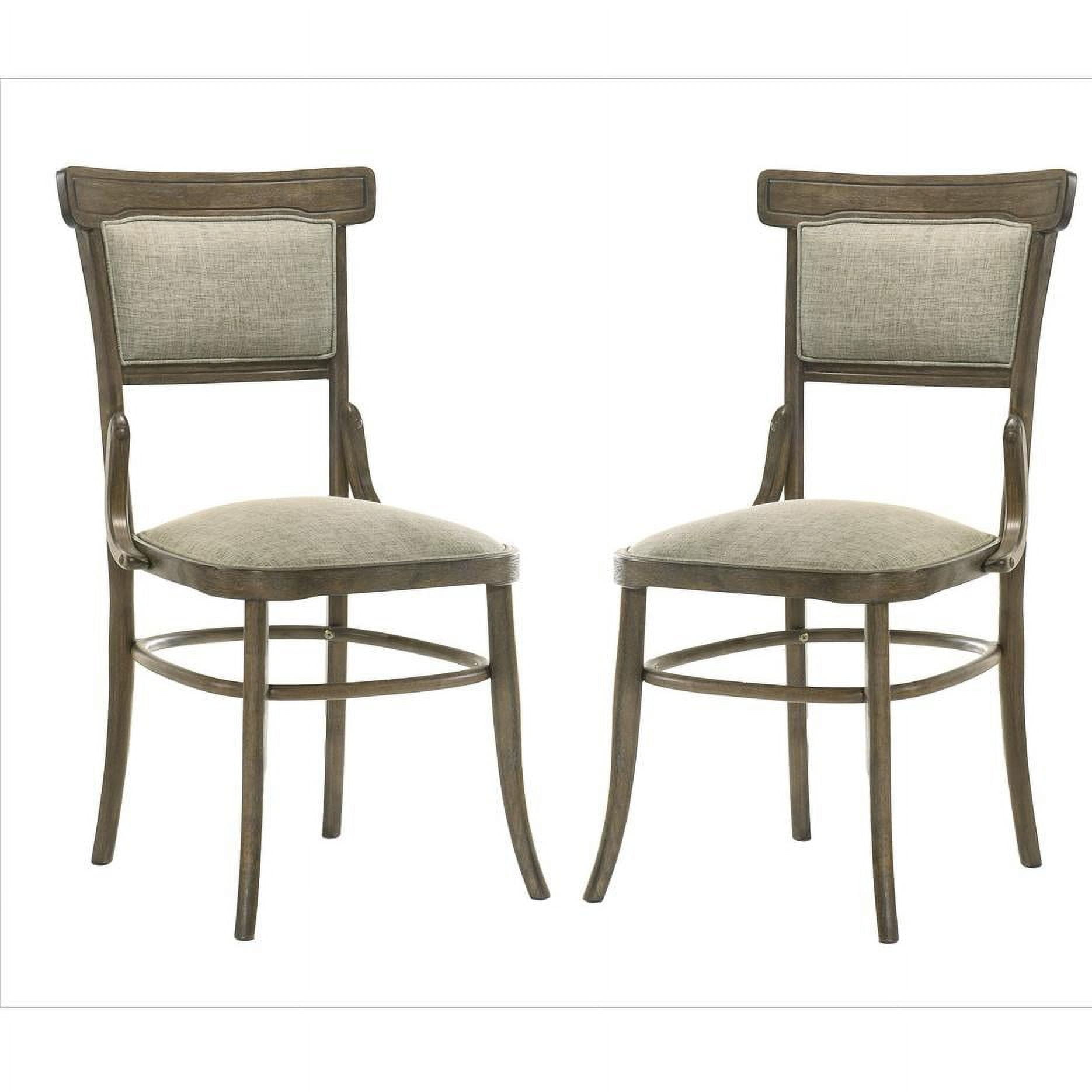 Lilola Home Bistro Set, Vintage Walnut, 2 Solid Wood Fabric Dining ...