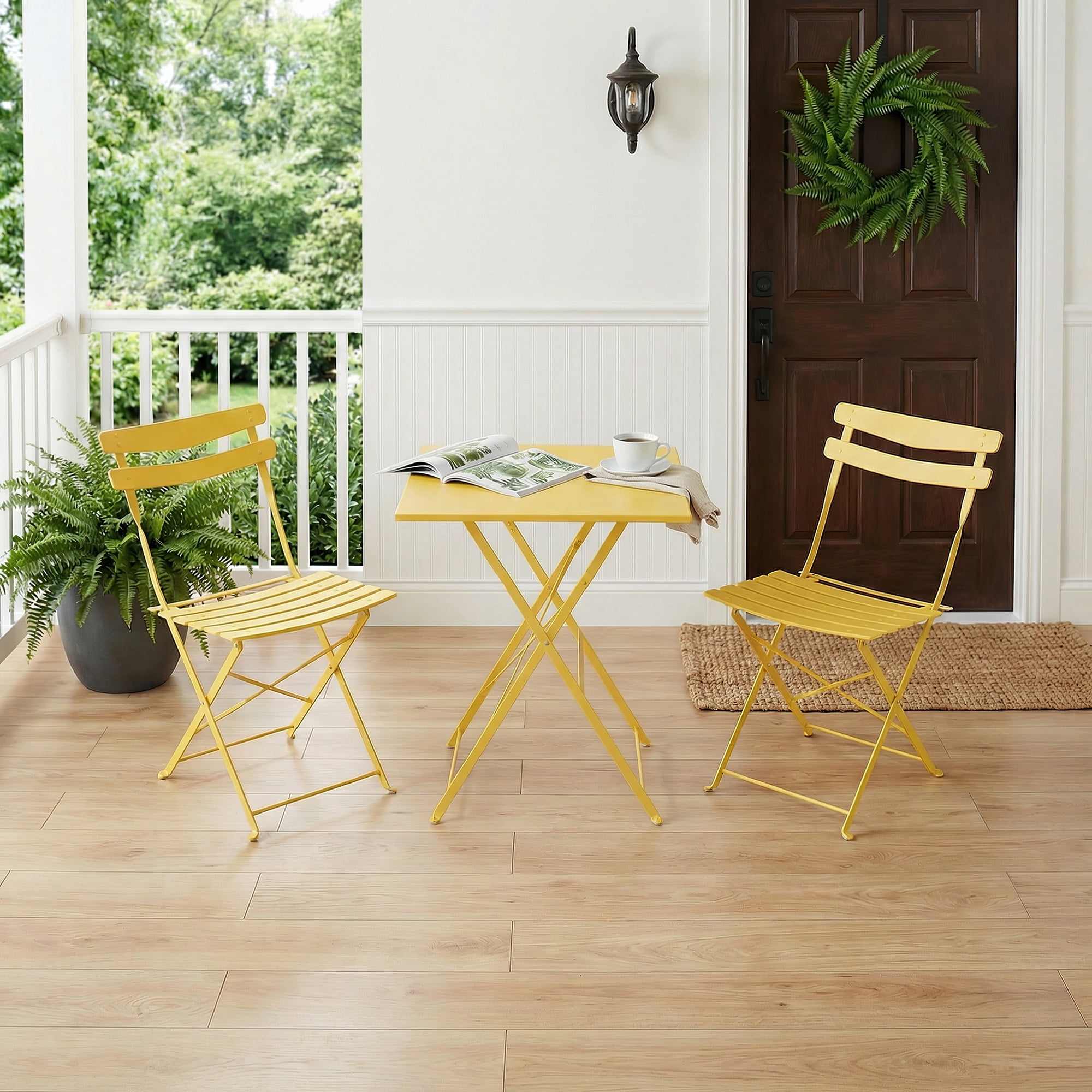 Bistro Table and Chairs Set of 2, 3-Pieces Patio Bistro Set with ...