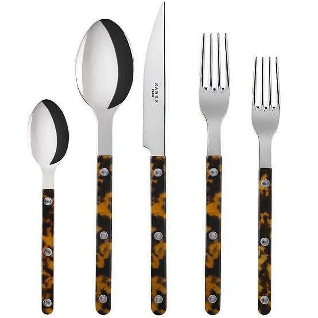 Bistrot 5 Pc Flatware Set Place Setting Tortoise - Walmart.com
