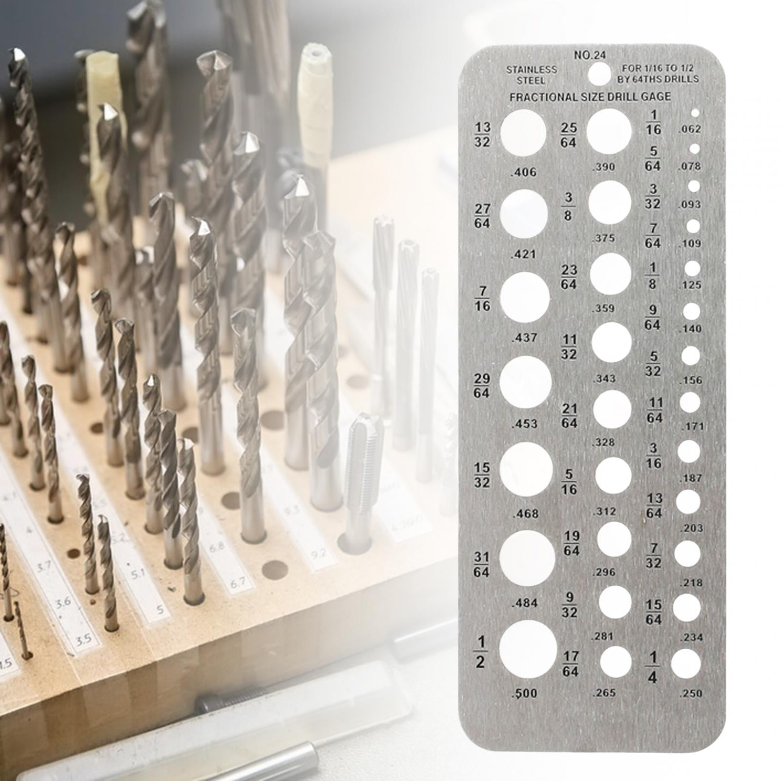 Bit Gauge 1/16-1/2" Hobby Drills Gauge 29-hole Sizes 24 Fractional ...