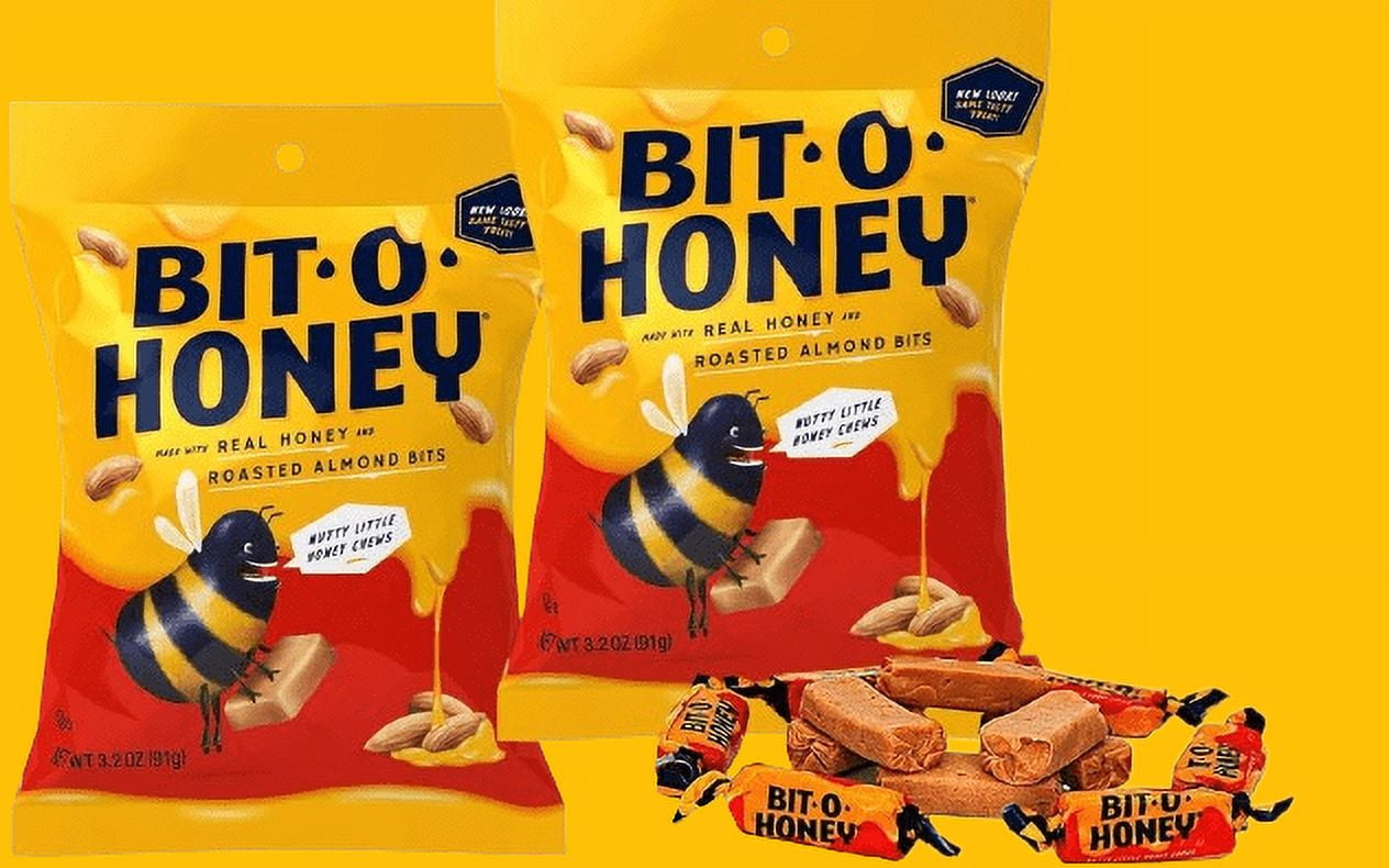 Bit-O-Honey Gluten-Free Honey Almond Taffy Candy Chews, 3.2oz Bag ...