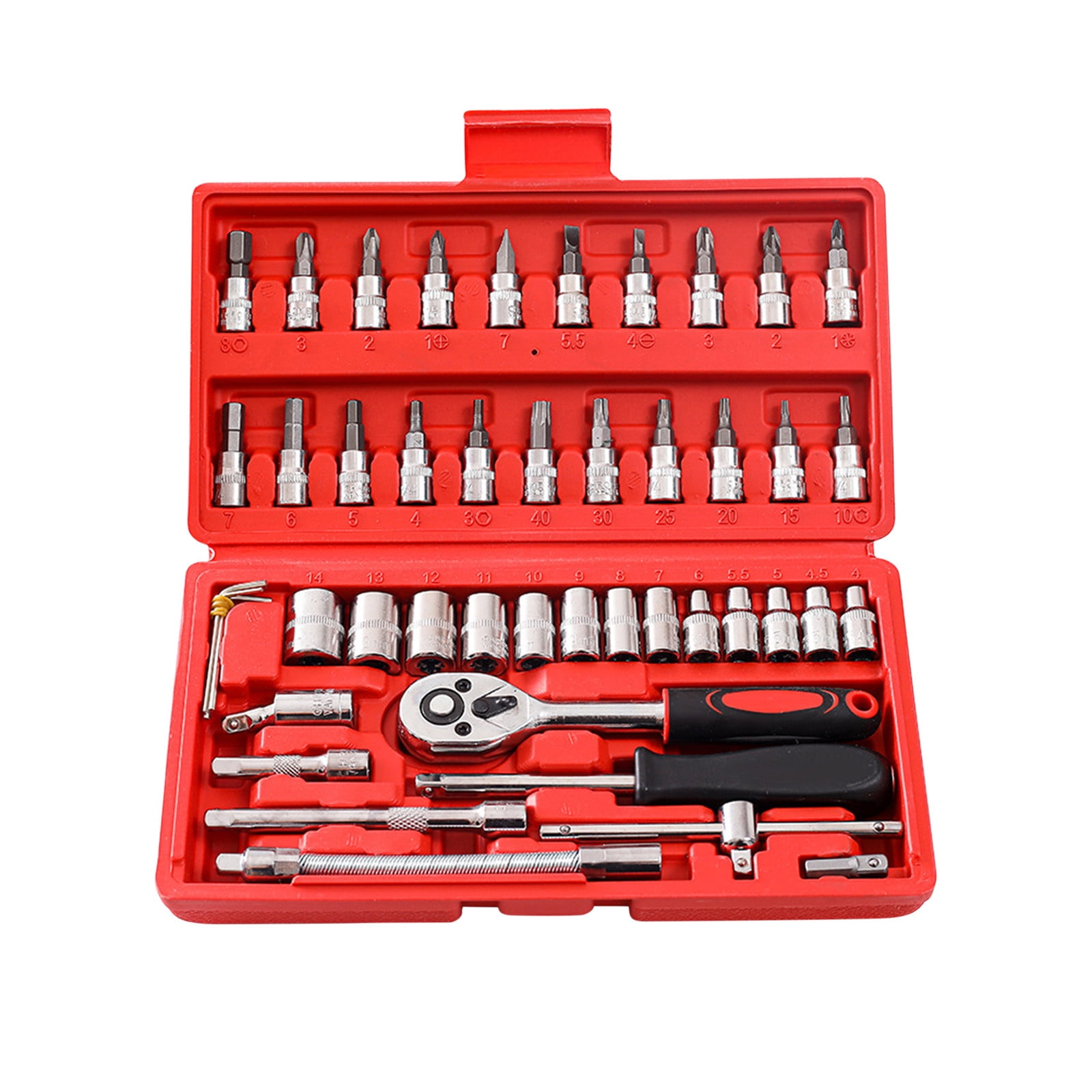 Bit Socket Set Metric and Extension Bar With Slim Ratchet Set for Auto ...