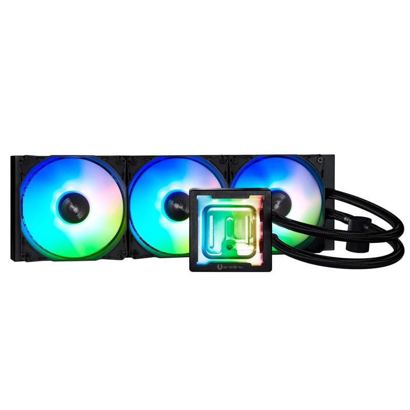BitFenix Cube AIO ARGB CPU Liquid Cooler 360mm Radiator Black, Intel LGA1700/AMD AM5 Ready ...