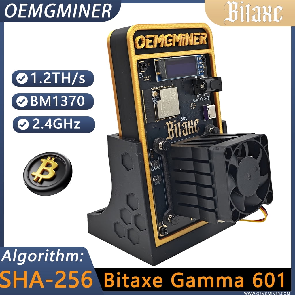 Bitaxe Gamma 601 BTC Solo Miner 1.2TH/s, Antminer S21 Pro BM1370 ASIC Chip, 2.4G WiFi, 18W/TH ...