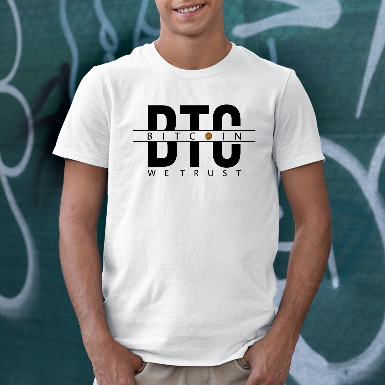 Bitcoin BTC We Trust T-Shirt Printed BTC Cryptocurrency Unisex Tee Top ...