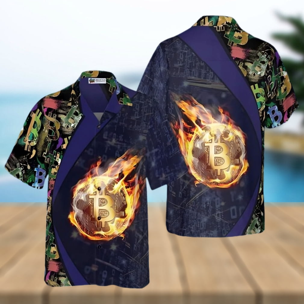 Bitcoin Block Chain Flame Hawaiian Shirt - Walmart.com