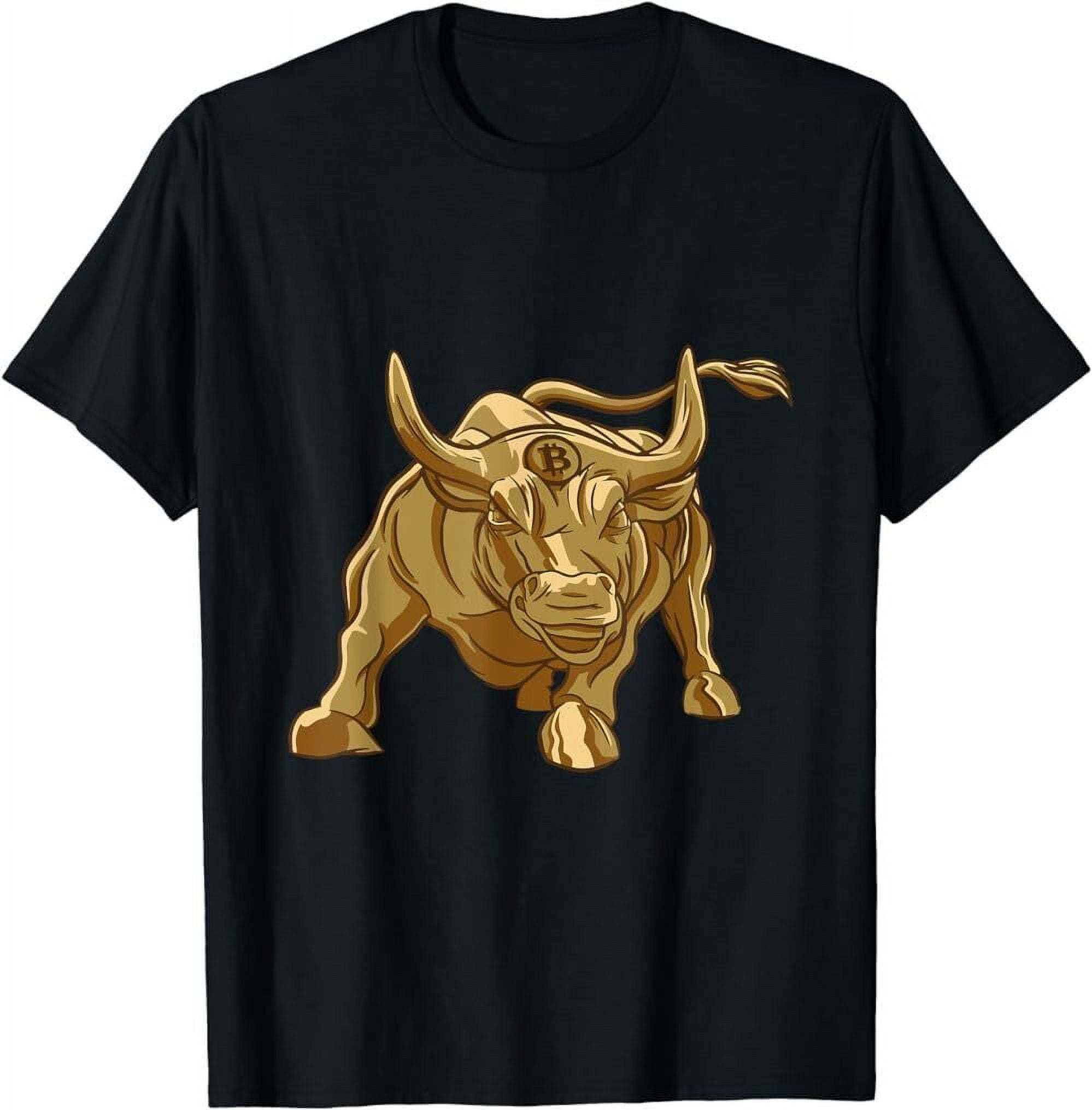 Bitcoin Crypto Golden Bull Men Women BTC Graphic T-Shirt, Coin Tee ...