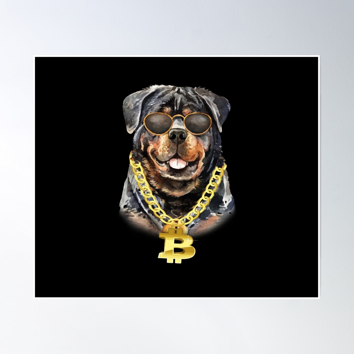 Bitcoin Dog Hippie Crypto Cryptocurrency Lover Poster Wall Art, Modern ...