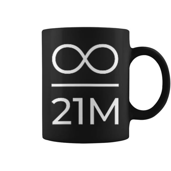 Bitcoin Infinity Divided By 21 Million Statement Plan B 21M Coffee Mugs ...