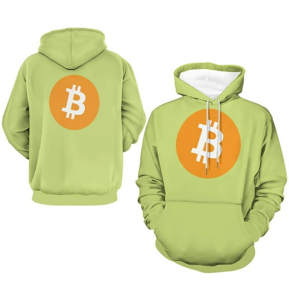 Bitcoin Logo Hoodies for Men Women, Pullover Hoodie with Kangaroo ...
